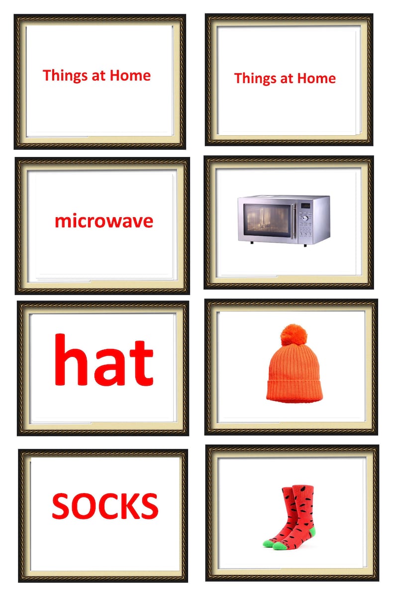 A4 PDF Flash Cards: Things at Home Flashcards. Household Items Flash ...