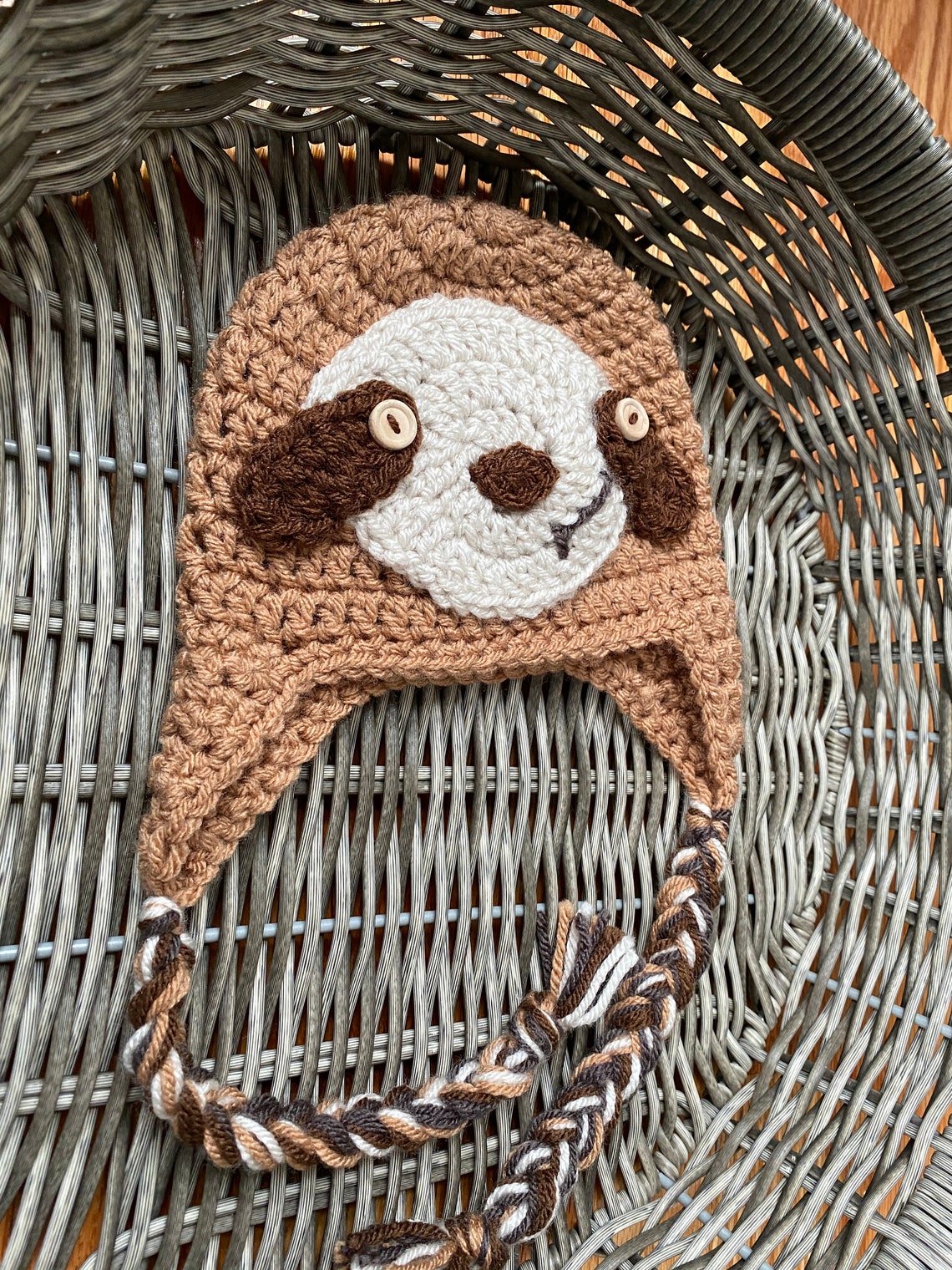 Crochet Sloth Hat, Baby Sloth Hat, Sloth Costume, Sloth Photo Prop ...