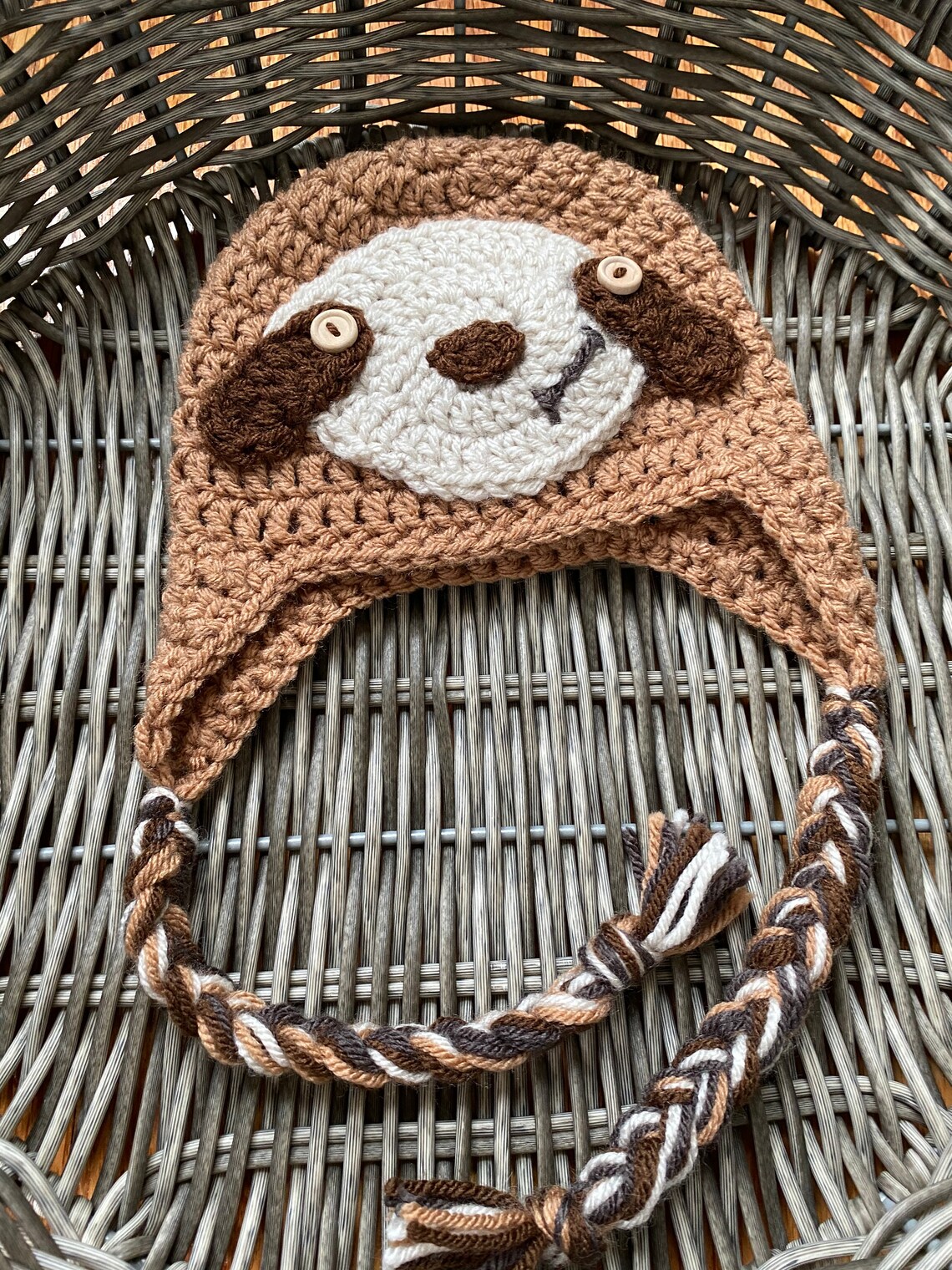 Crochet Sloth Hat, Baby Sloth Hat, Sloth Costume, Sloth Photo Prop ...