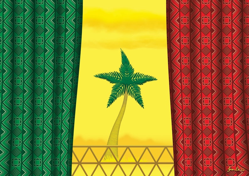 Senegal Flag Art Print: Modern Wall Decor - Etsy