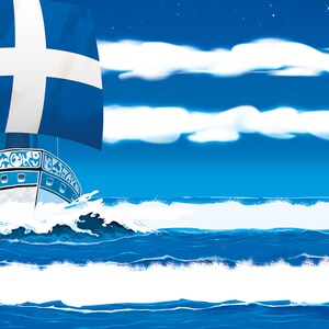 Greek Inspired Poster, Flag Redesign Greece, Wall Poster A3 A4 - Etsy