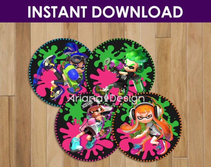 Splatoon Cupcake Toppers Printables Splatoon Cupcakes | Etsy