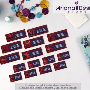 Spiderman Printable Name Tags, Spiderman School Stickers, Spiderman ...