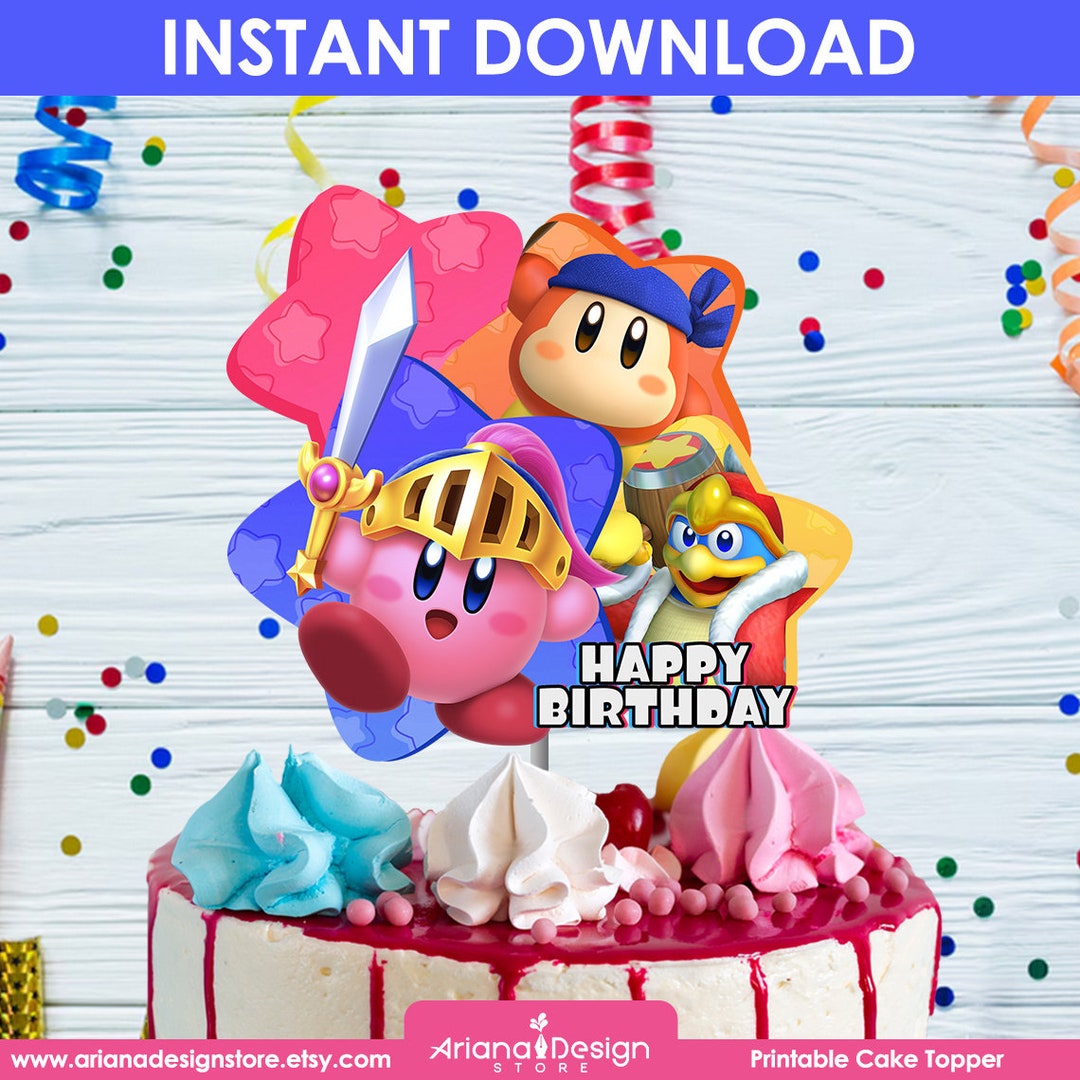 Kirby Cake Topper Printable, Kirby Table Decoration, Kirby Party ...