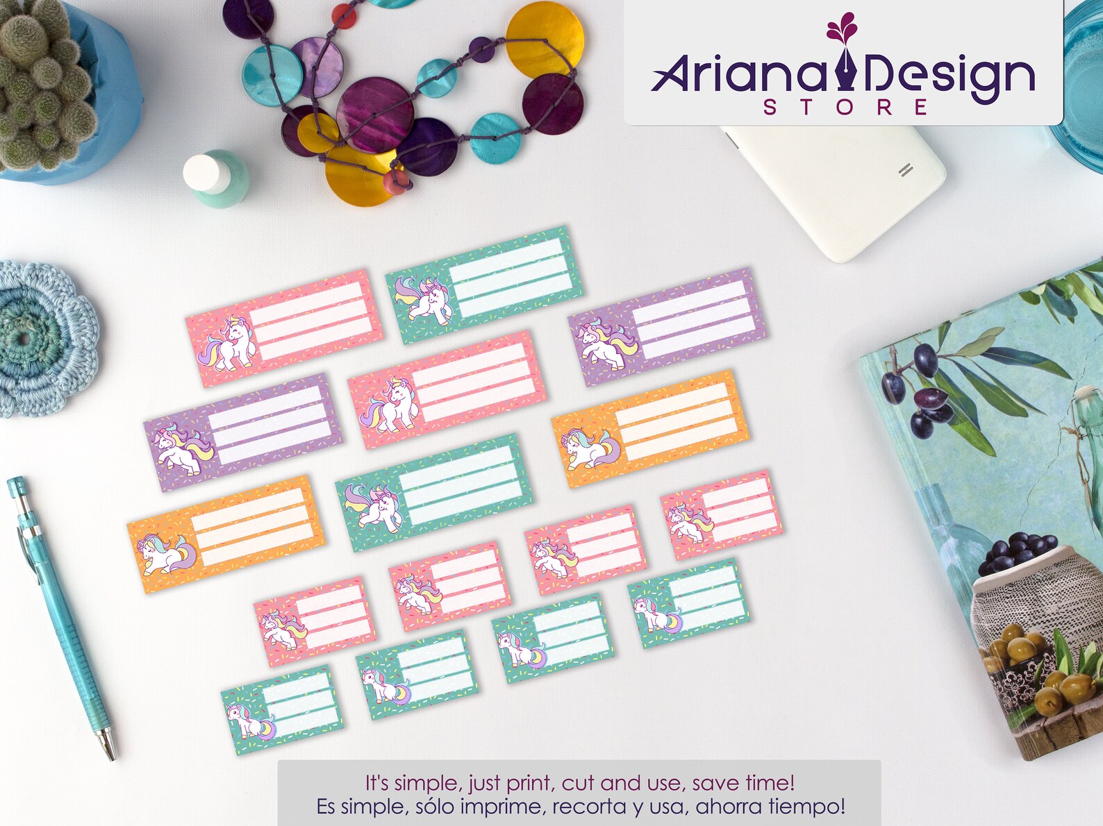 Magical Unicorns School Labels, Unicorn Name Tags, Unicorn School ...