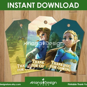 Zelda Party Printable Thank You Tags | Zelda Party Favors | Zelda Party ...