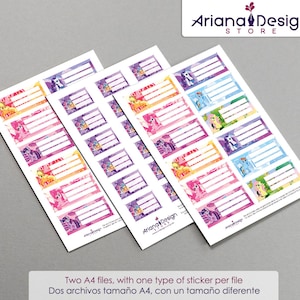 Pony Personalized Name Tags, Little Pony School Stickers, Pony Notebook ...