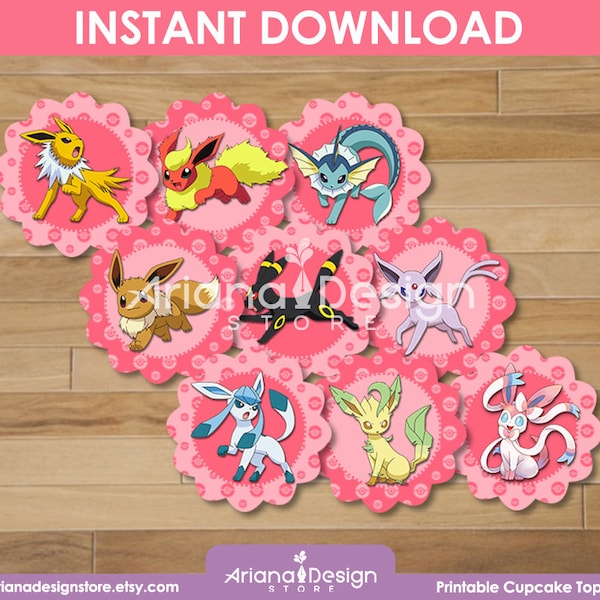 Eevee Evolutions Cupcake Toppers - Etsy