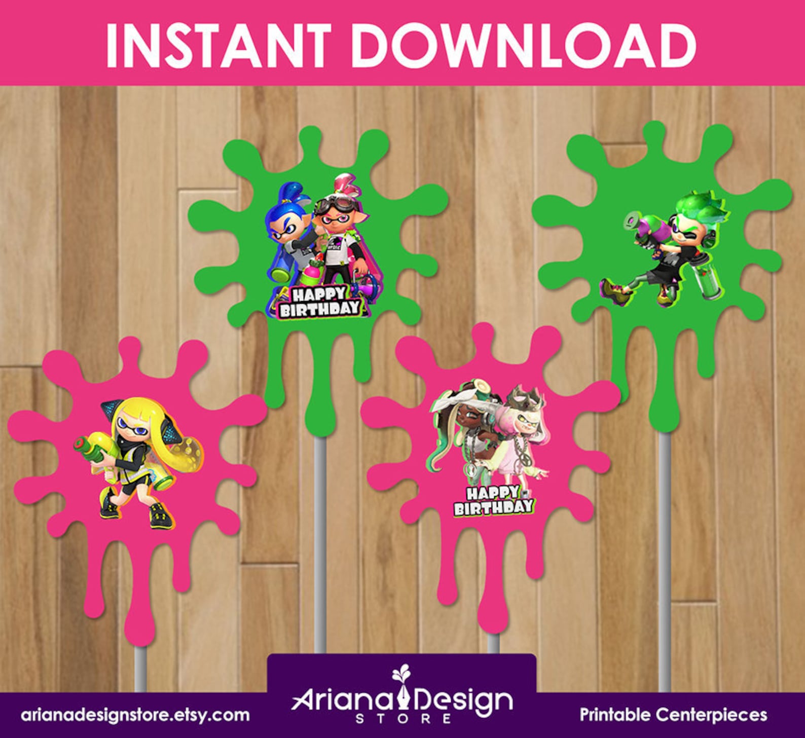Splatoon Centerpieces Printables | Splatoon 2 Table Decoration ...