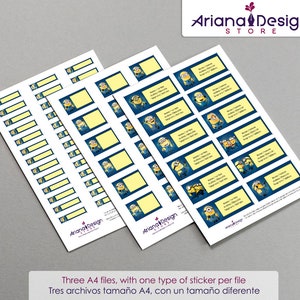Minions Personalized Name Tags Minions School Stickers - Etsy