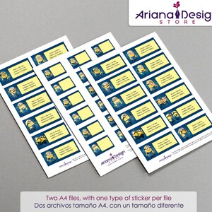 Minions Personalized Name Tags, Minions School Stickers, Minions Labels ...