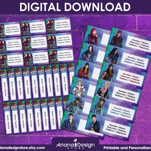 Descendants Personalized Name Tags Descendants School - Etsy