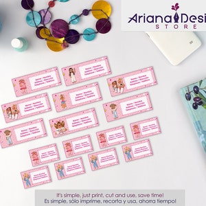 Roblox Girls Personalized Name Tags, Roblox School Stickers, Roblox ...