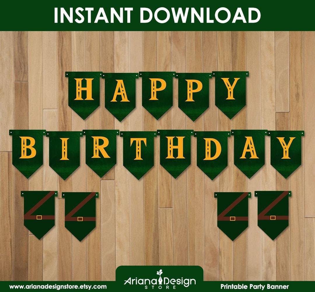 Legend of Zelda Party Printable Birthday Banner | Zelda Party Banner ...
