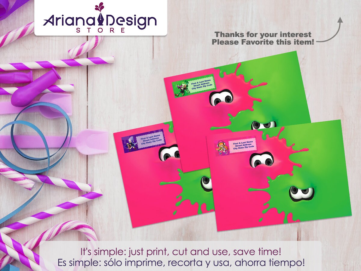 Splatoon Invitation Kit Splatoon 2 Digital Card Splatoon | Etsy