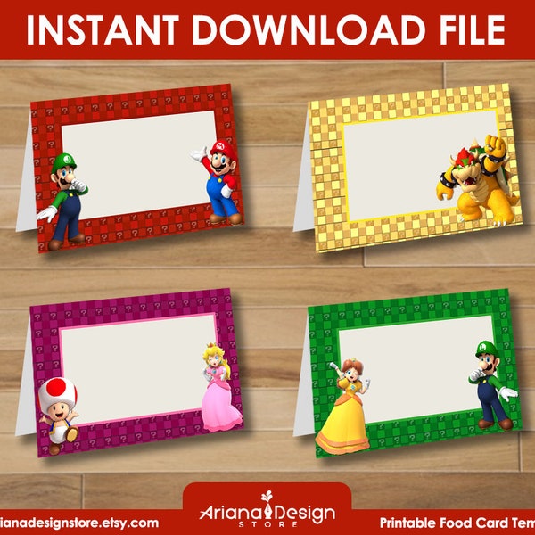 Super Mario Bros Food Cards - Etsy