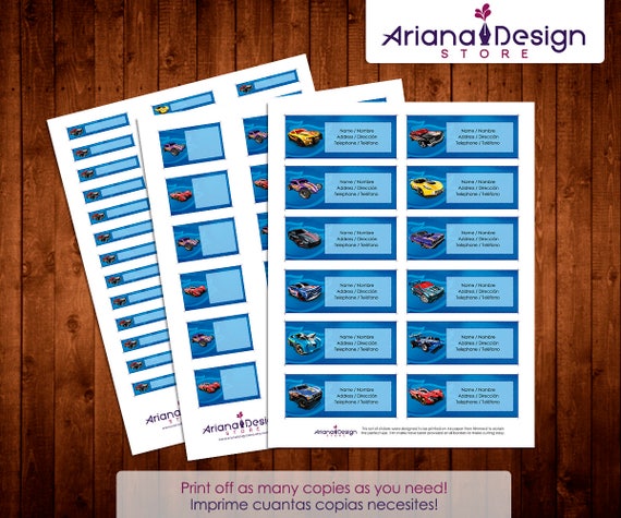 Printable and personalized Hot Wheels inspired name tags Hot | Etsy