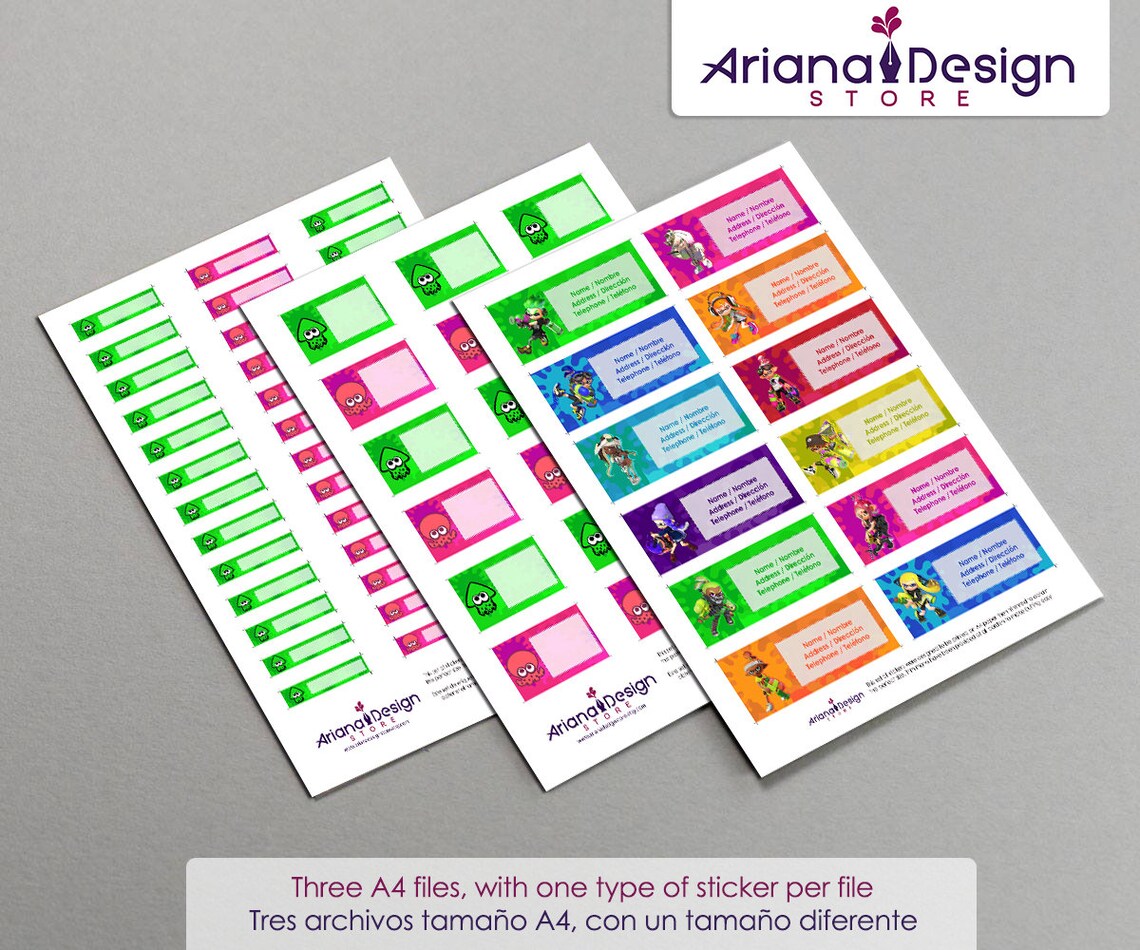 Splatoon name tags Splatoon 2 school stickers Splatoon | Etsy