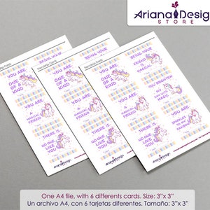 Unicorn Friendship Cards, Unicorn Compliment Cards, Unicorn Kindness ...