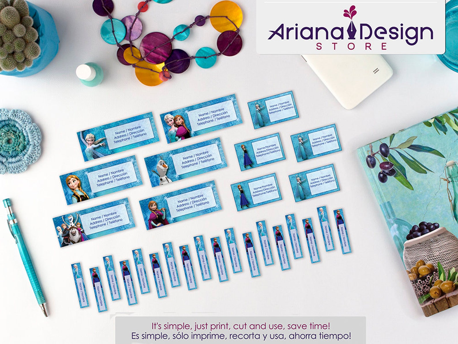 Frozen Personalized Name Tags Frozen School Stickers | Etsy