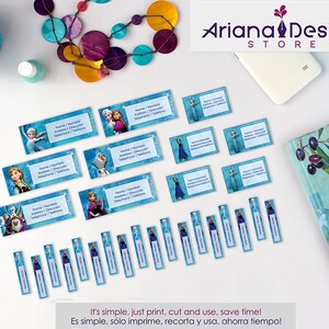 Frozen Personalized Name Tags Frozen School Stickers Frozen Labels ...
