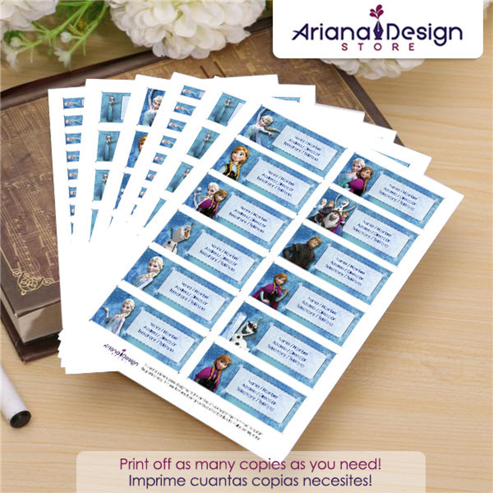 Frozen Personalized Name Tags Frozen School Stickers - Etsy