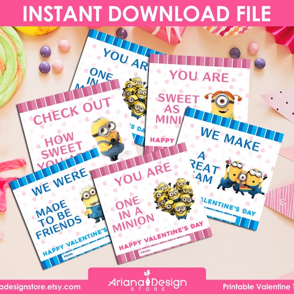Minion Valentine - Etsy