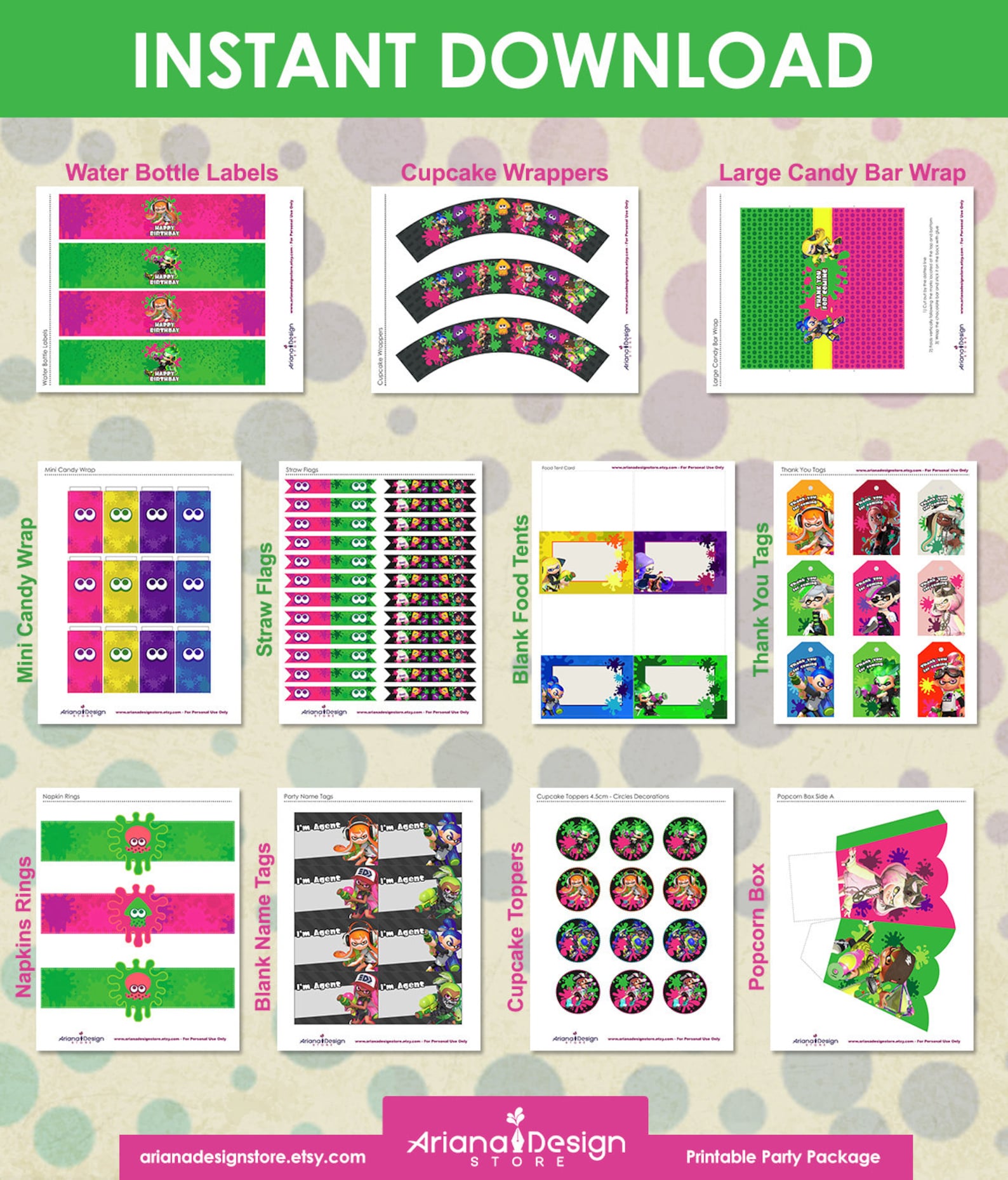 Splatoon Party Decorations | Splatoon Birthday Party | Splatoon Party ...