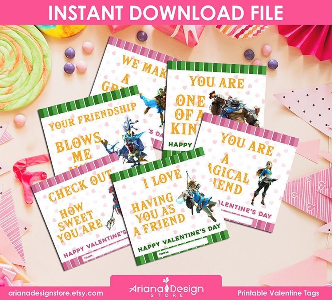 Zelda Valentine Cards, Zelda Valentine's Day Cards, Printable Zelda ...