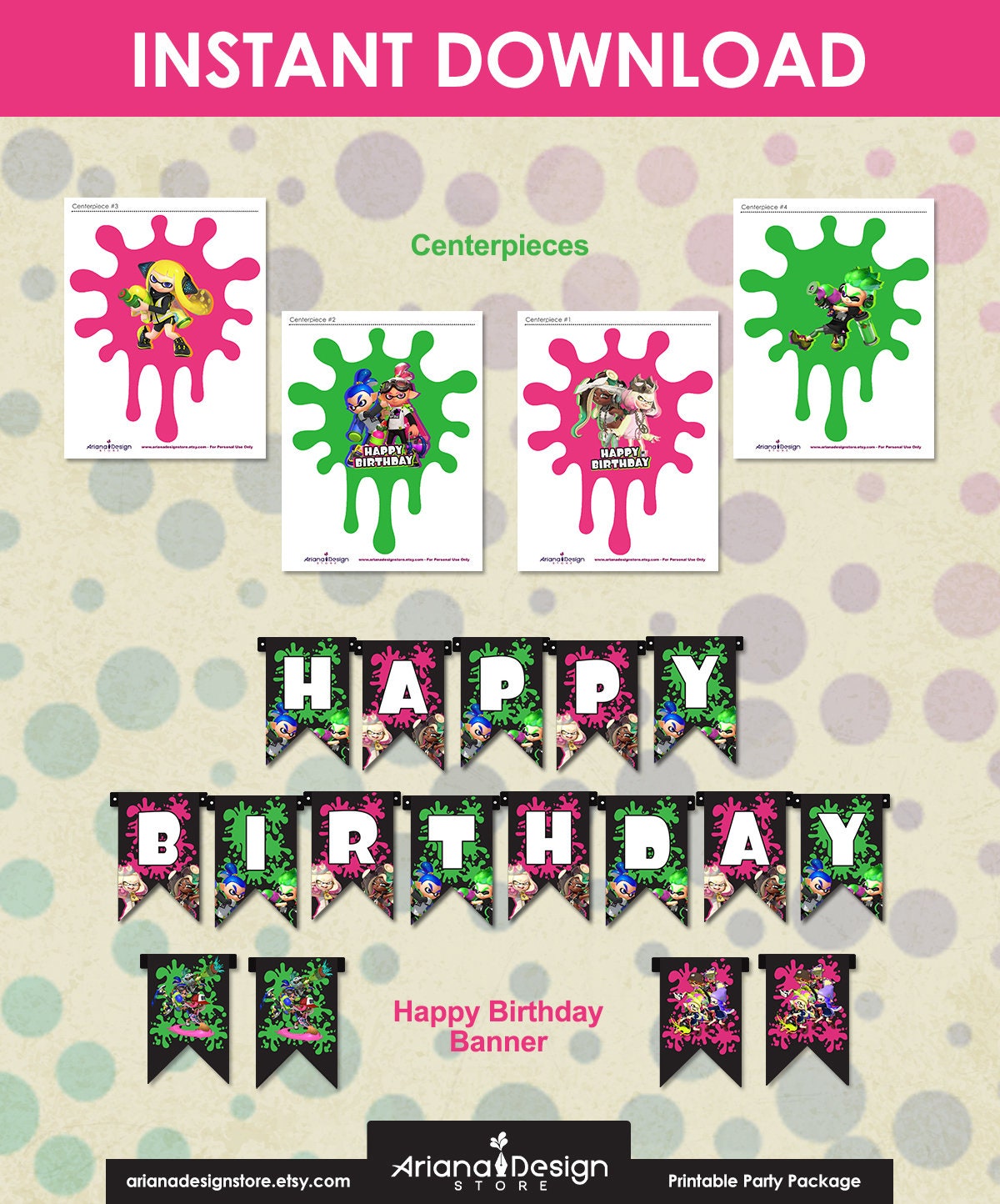 Splatoon Party Decorations Splatoon Birthday Party - Etsy Australia