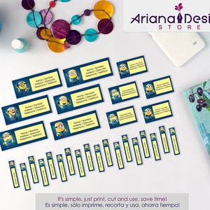 Minions Personalized Name Tags Minions School Stickers - Etsy