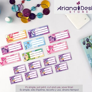 Pony Personalized Name Tags, Little Pony School Stickers, Pony Notebook ...
