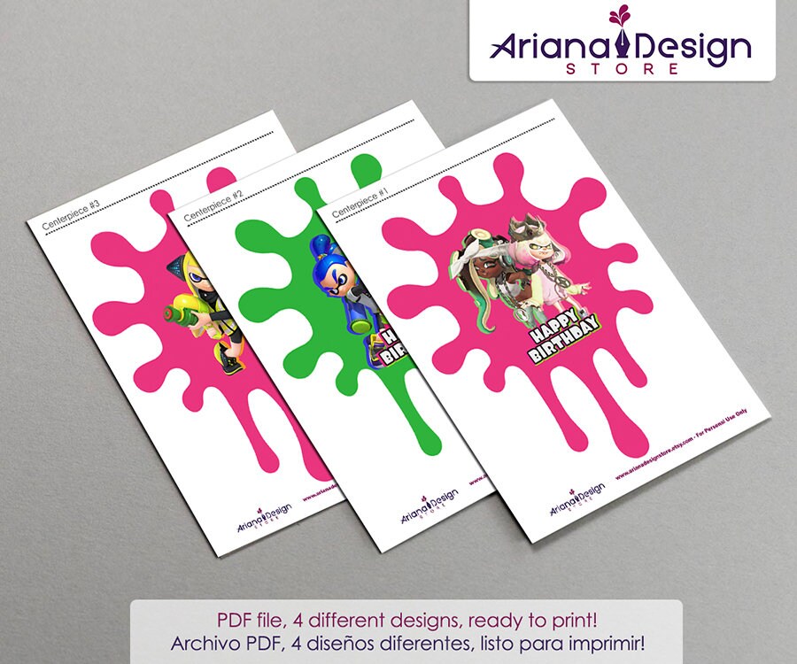 Splatoon Centerpieces Printables Splatoon 2 Table Decoration | Etsy