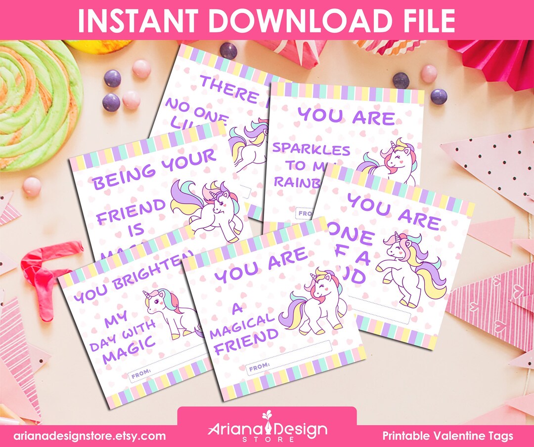Unicorn Friendship Cards, Unicorn Compliment Cards, Unicorn Kindness ...