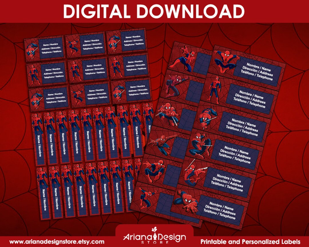 Spiderman Printable and Personalized Name Tags Spiderman School ...