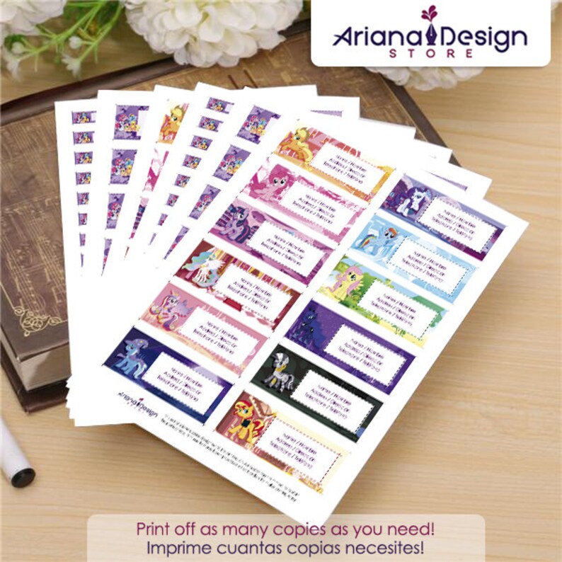 Pony Personalized Name Tags Little Pony School Stickers - Etsy