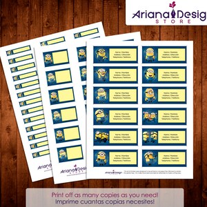 Minions Personalized Name Tags Minions School Stickers - Etsy