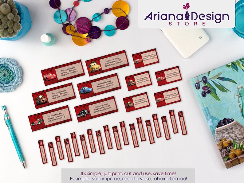 Cars Personalized Name Tags Cars School Stickers Cars | Etsy