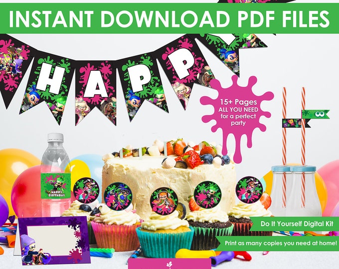 Splatoon Birthday Invitation, Splatoon Invitation, Splatoon Printable ...