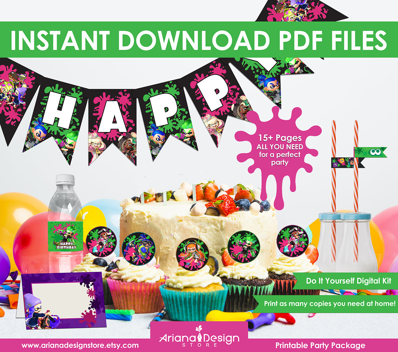 Splatoon Party Decorations Splatoon Birthday Party - Etsy Australia
