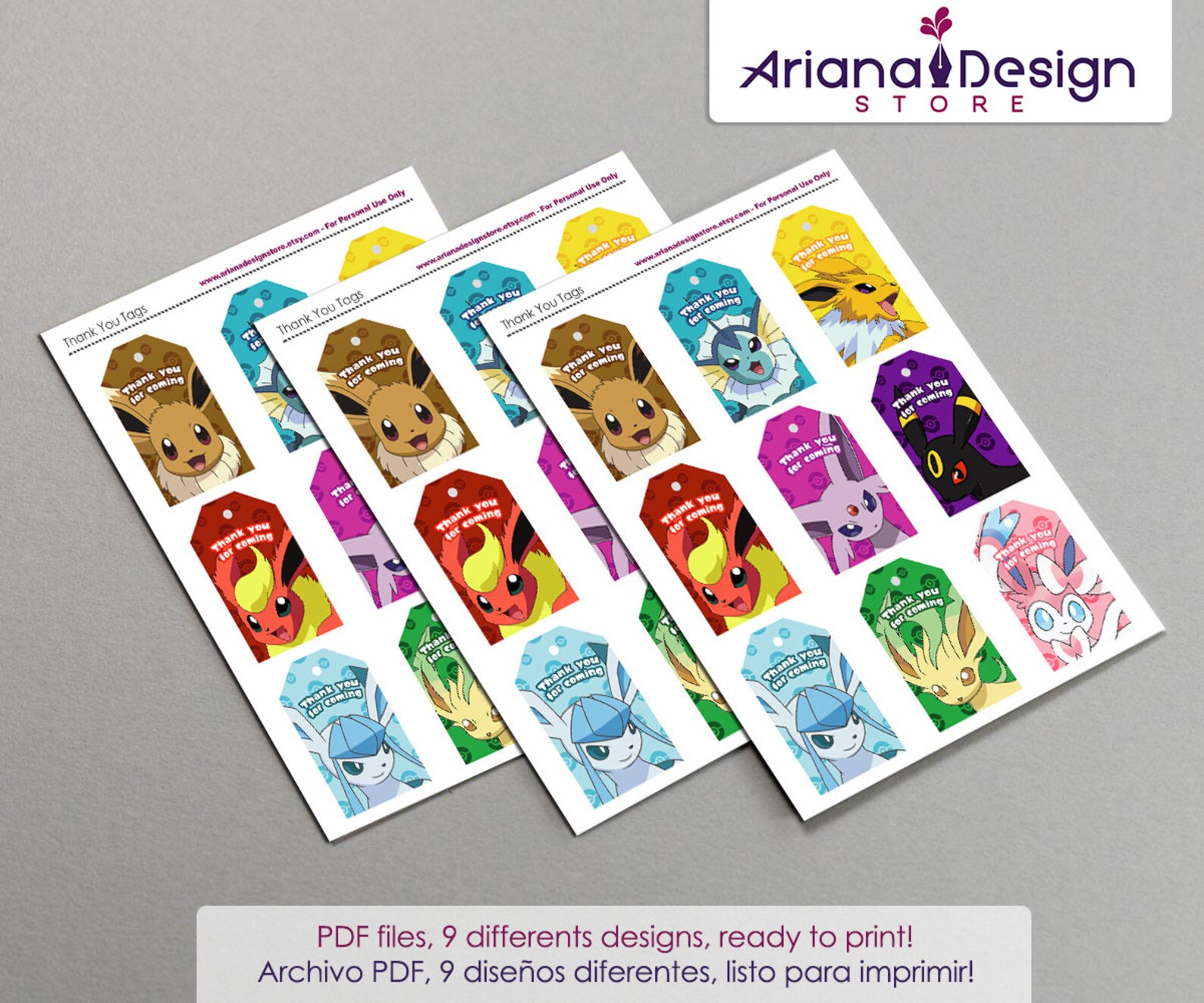 Evolutions Party Printable Thank You Tags | Evolutions Party Cards ...