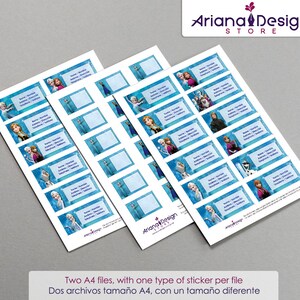 Frozen Personalized Name Tags, Frozen School Stickers, Frozen Notebook ...