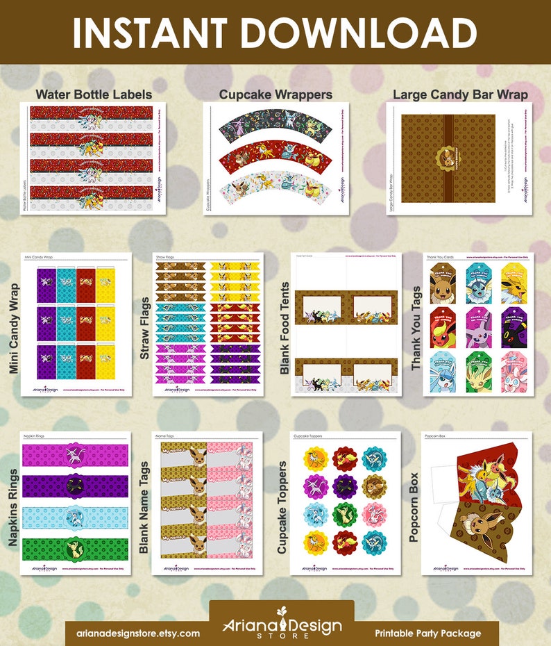 Evolutions Party Decorations | Evolutions Printable Birthday Party ...