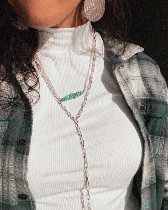 Silver Lariat Chain - Etsy