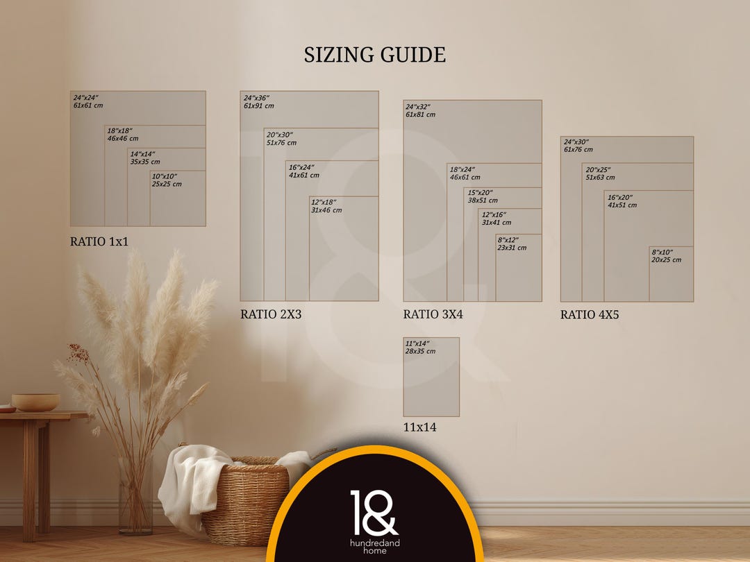 Wall Art Size Guide, Frame Size Guide, Print Size Guide, Comparison ...
