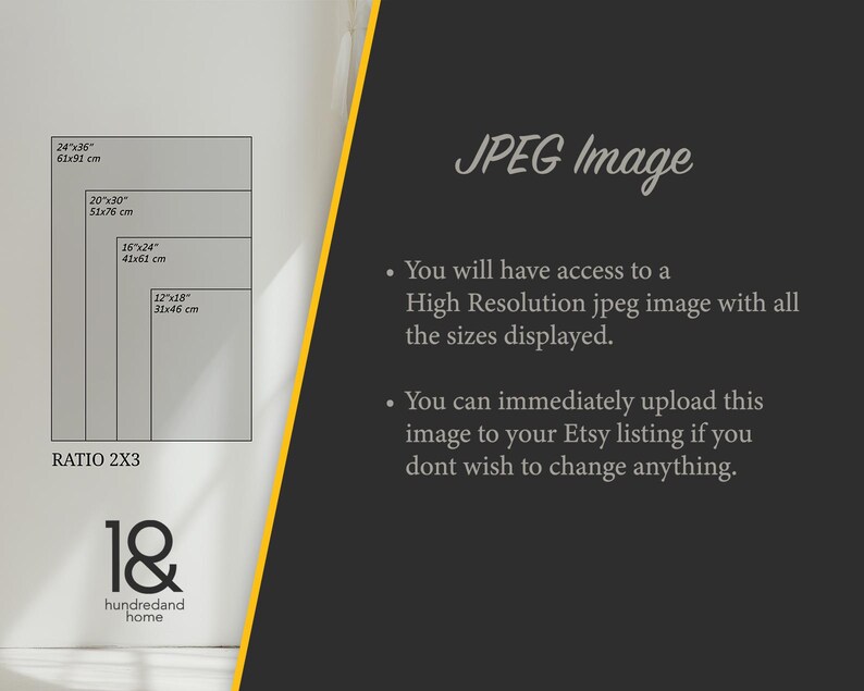 Wall Art Size Guide, Frame Size Guide, Comparison Chart, Poster Size ...