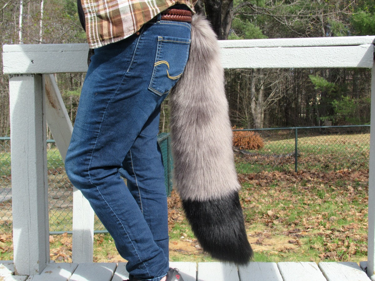 Any Color Fluffy Long Canine Wolf Tail Furry Cosplay Fursuit Plush ...