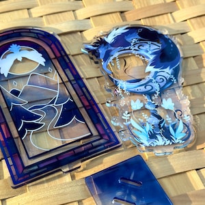 Kaeya and Diluc Wolf 6 Inch Standees Dawn and Dusk Wolves Stained Glass ...