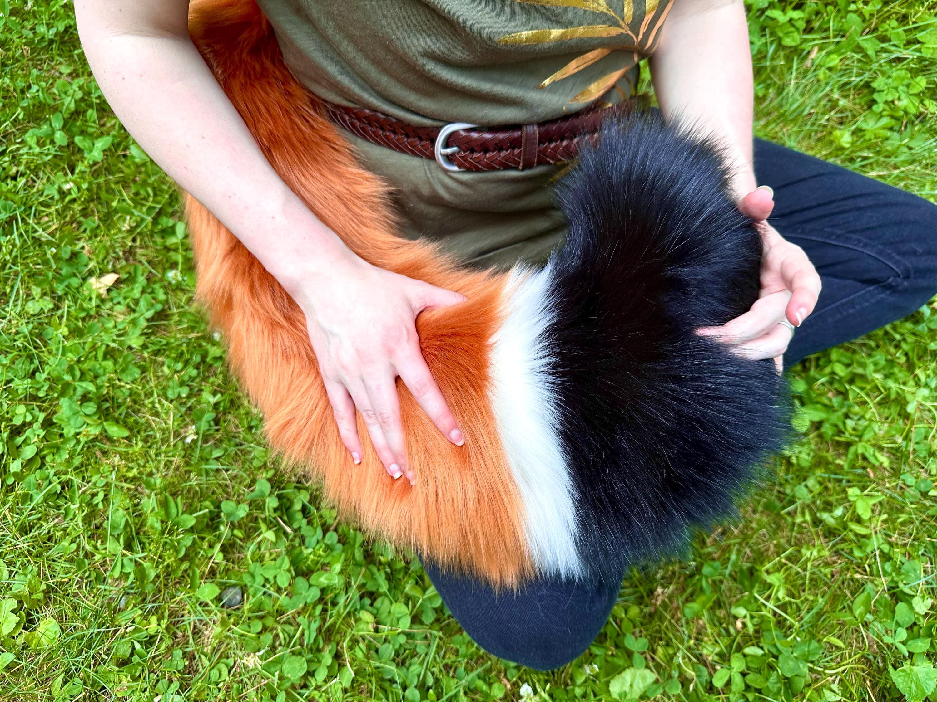 Any Color Fluffy Tri-color Fox Tail - Plush Furry Kitsune Therian ...
