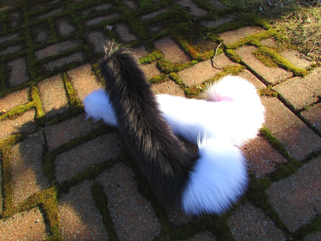 Any Color Fluffy Furry Tipped Cat Tail Cosplay Therian Fully Plush - Etsy